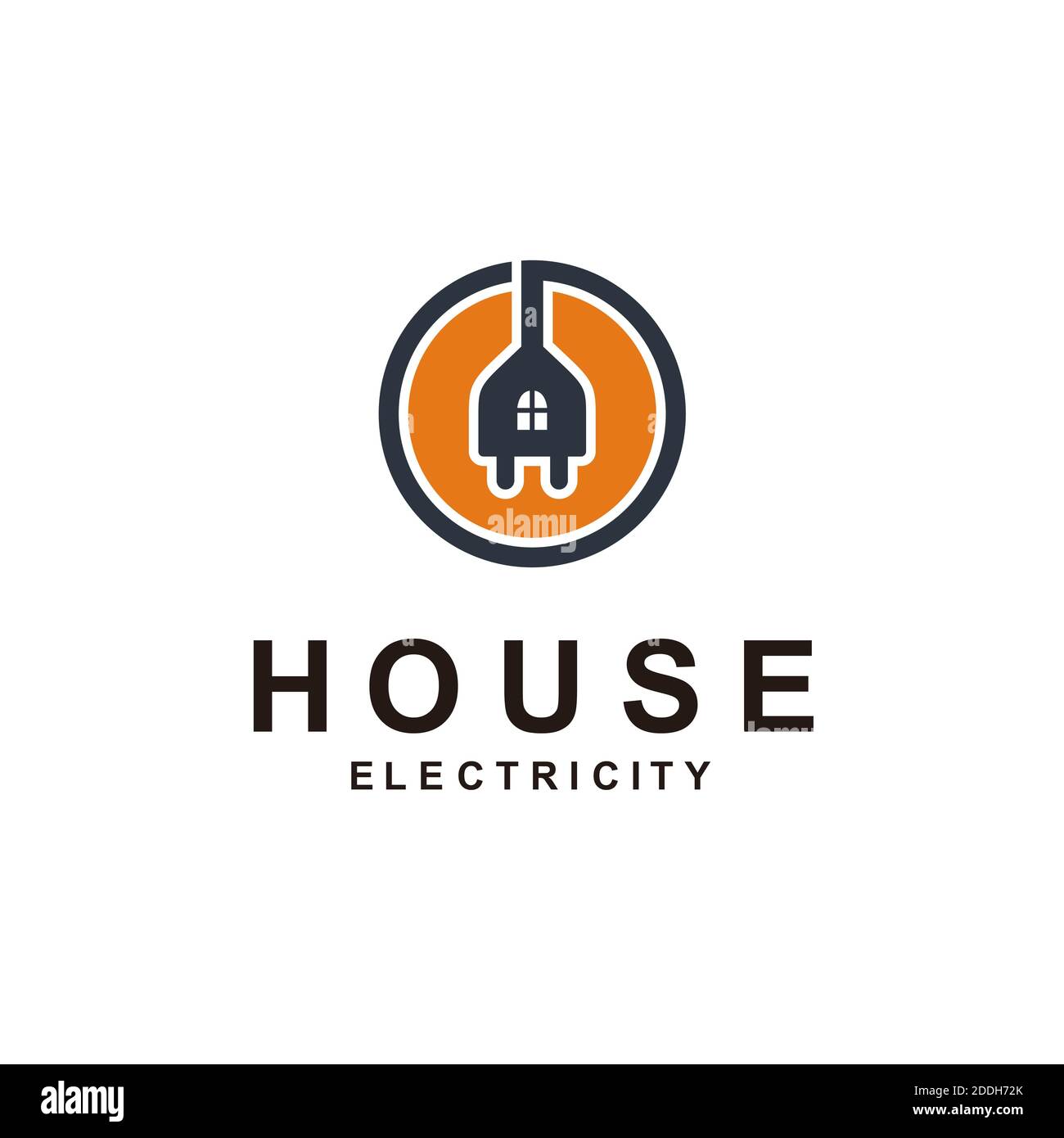 Electric House Icon Logo Design Element Stock Photo - Alamy