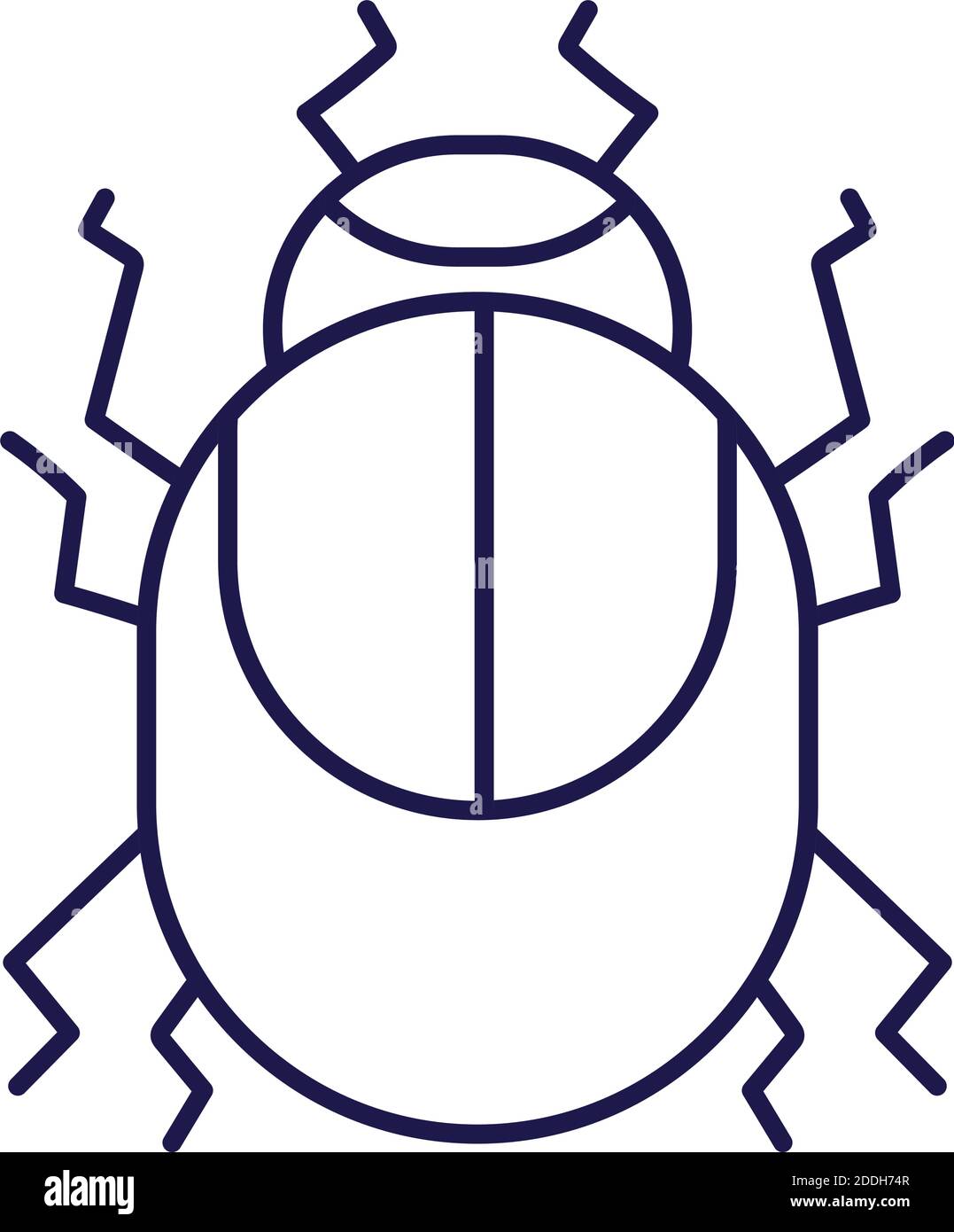 bug nature animal in cartoon line icon style vector illustration Stock ...