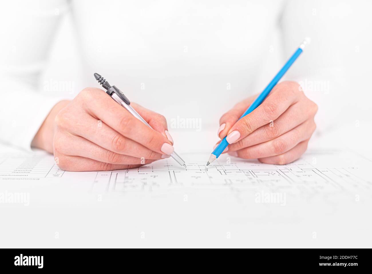 Engineer works computer drawing table hi-res stock photography and ...