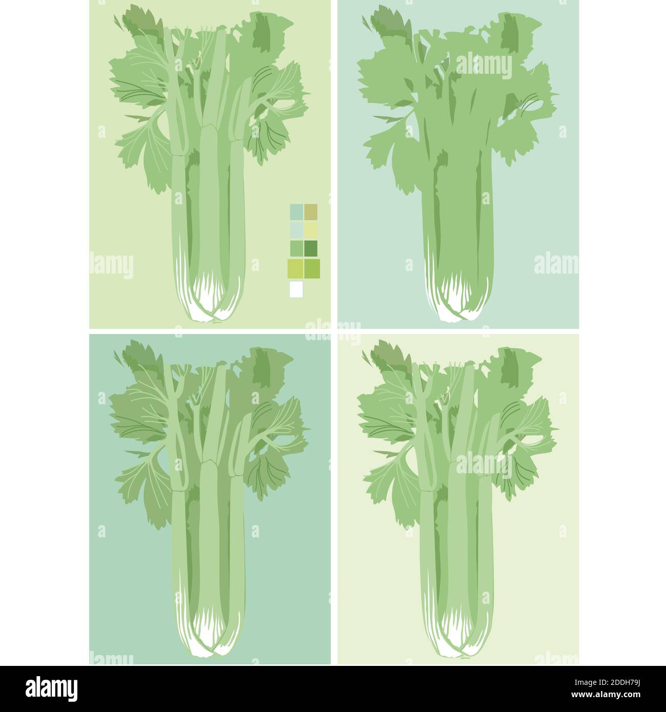 Modern Celery Stalk Icon Set. Botany Vegetable Design. Fresh Plant ...