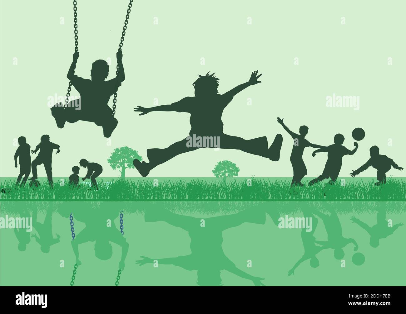 Children playing football vector vectors hi-res stock photography and ...