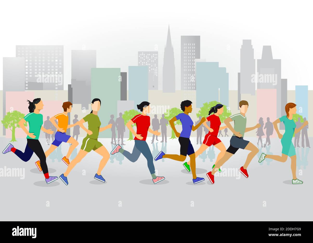 People running exercise Stock Vector Images - Alamy