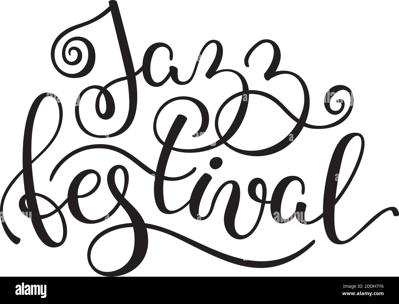 Jazz festival hand lettering. Template for card, poster, print Stock ...