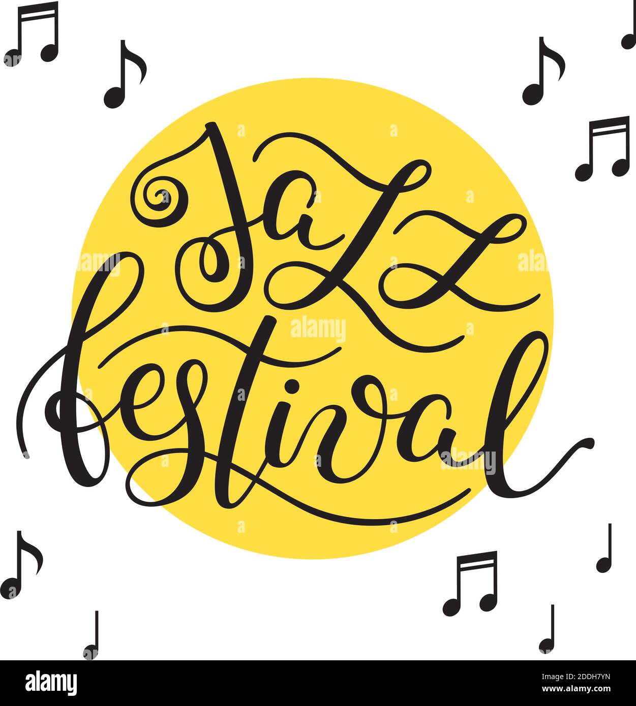 Jazz festival hand lettering. Template for card, poster, print Stock ...