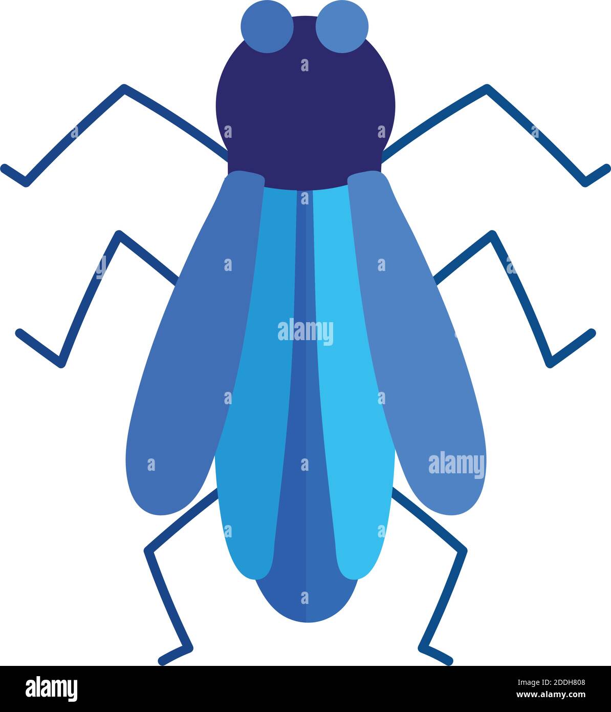 blue bug nature animal in cartoon flat icon style vector illustration ...