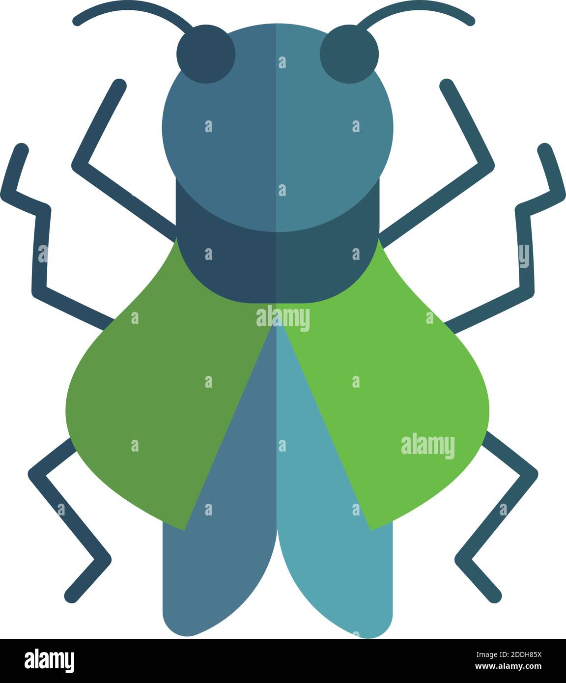 green insect animal in cartoon flat icon style vector illustration ...