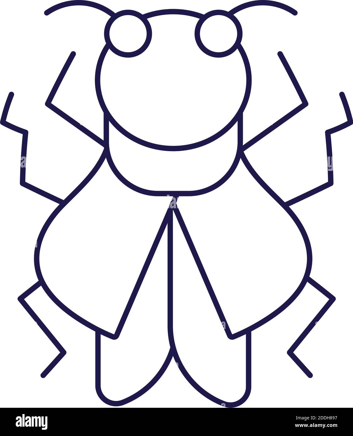 insect animal in cartoon thin line icon style vector illustration Stock ...