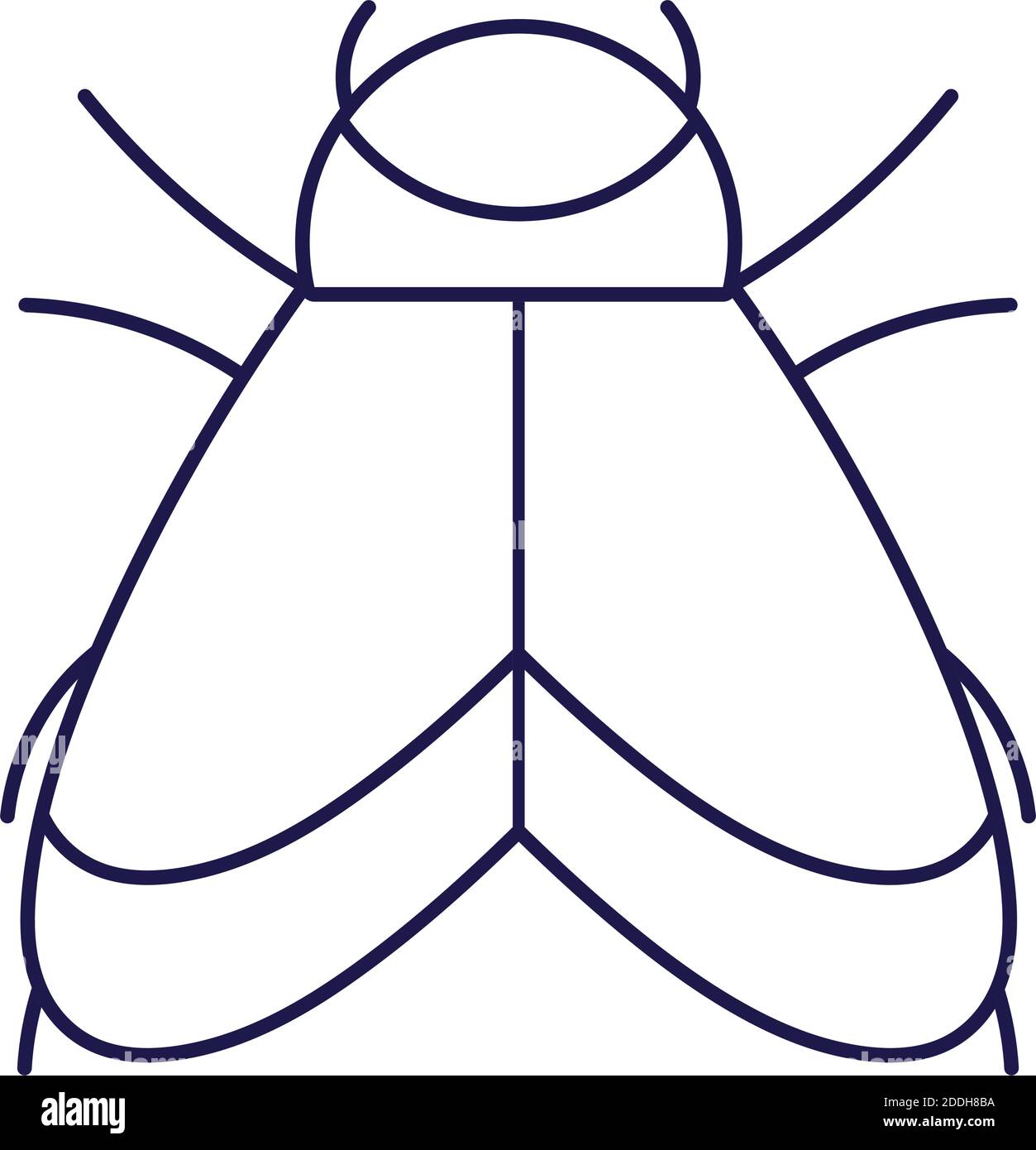 bug with wings animal in cartoon line icon style vector illustration ...