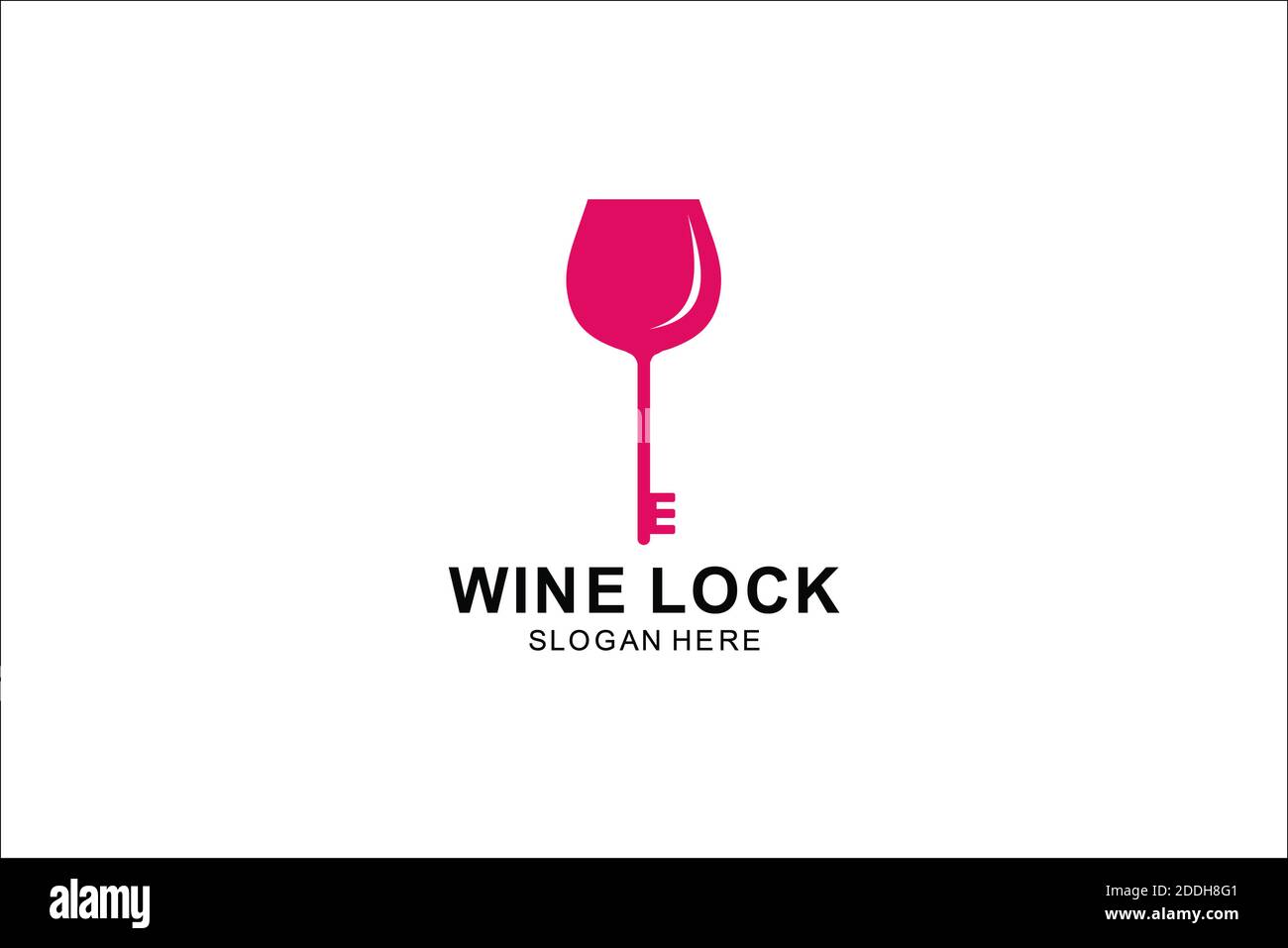wine lock logo design inspiration Stock Photo - Alamy