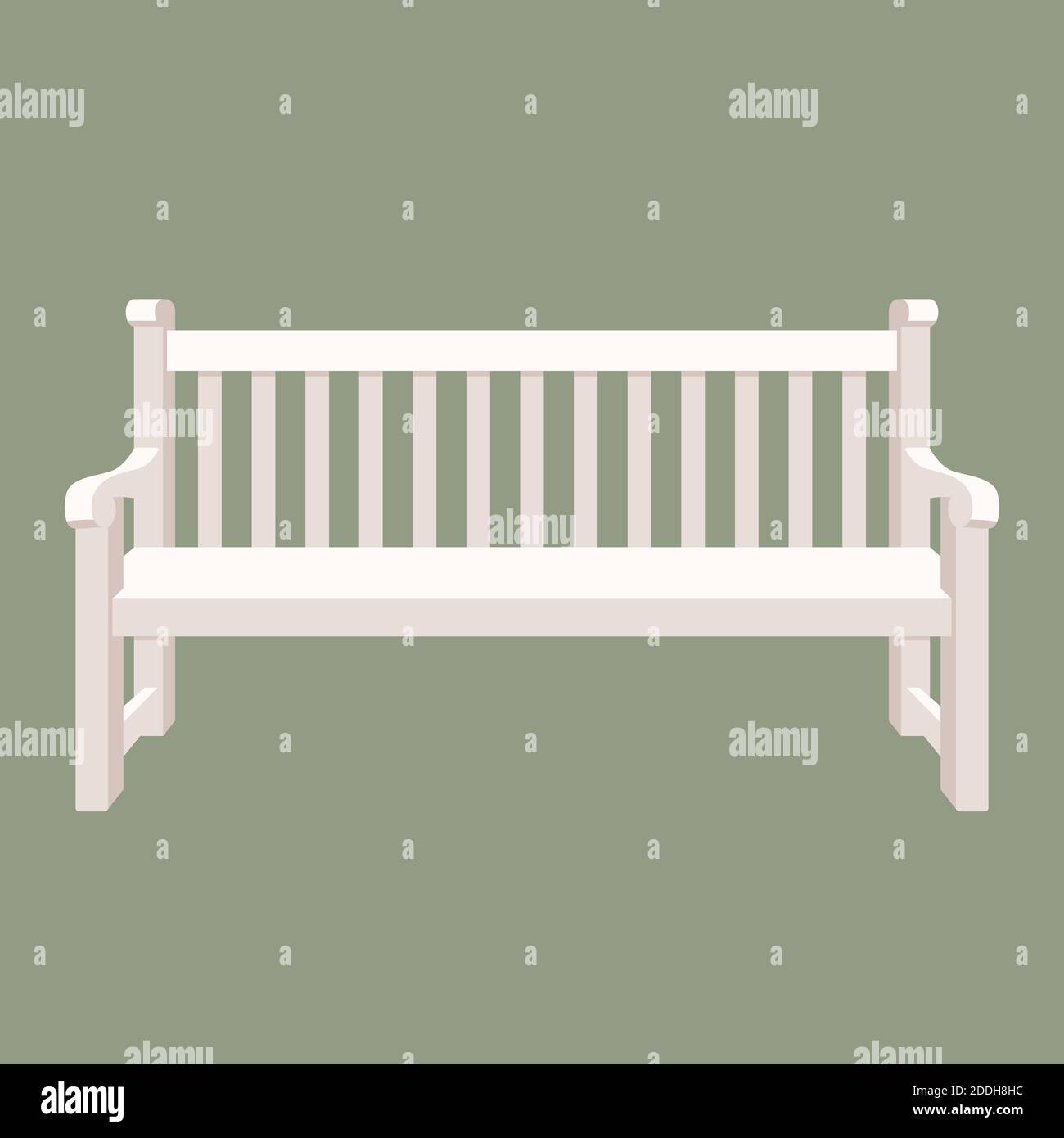 park bench vector illustration flat style front view Stock Photo - Alamy