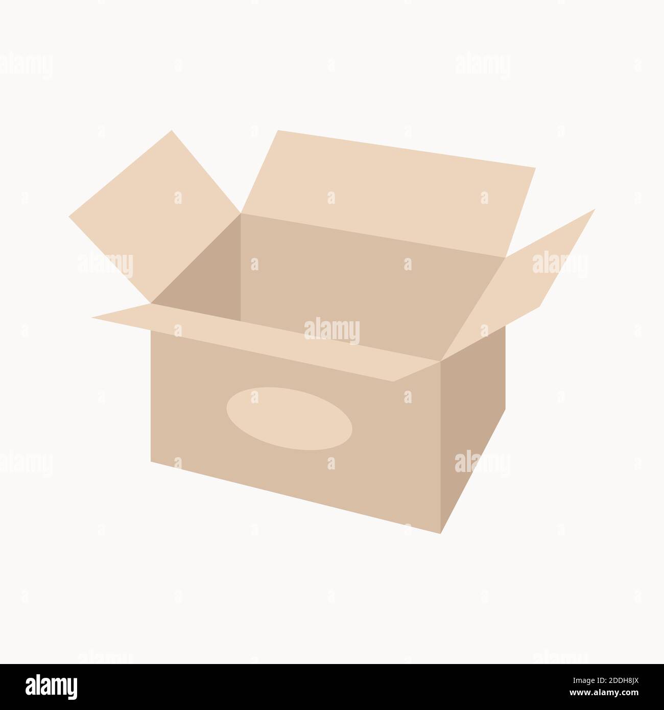 cardboard box, vector illustration,flat style,profile view Stock Photo ...