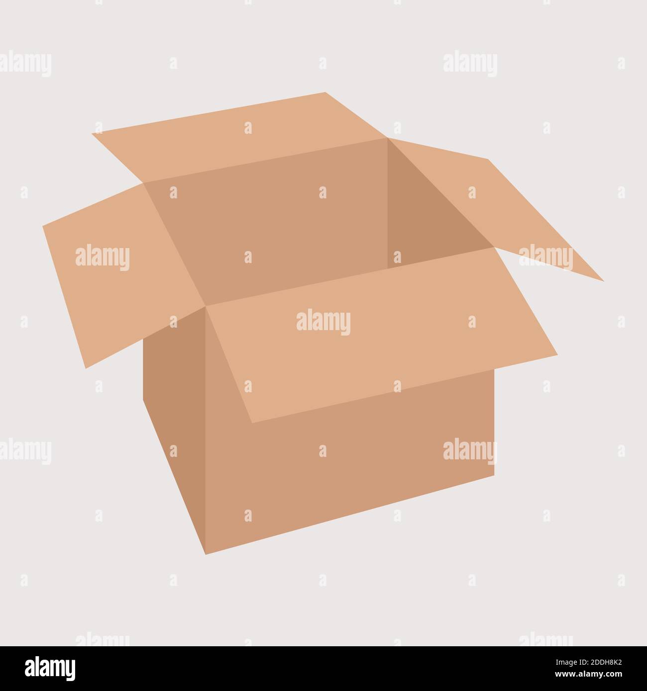 cardboard box, vector illustration,flat style,profile view Stock Photo ...