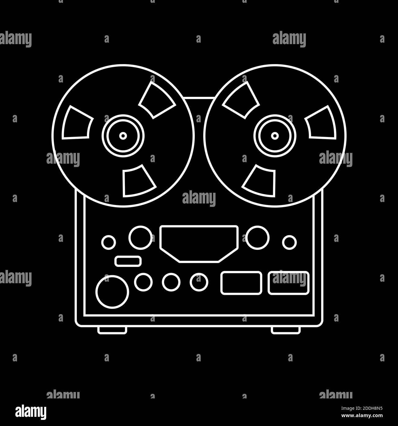 Retro record player front view Black and White Stock Photos & Images ...