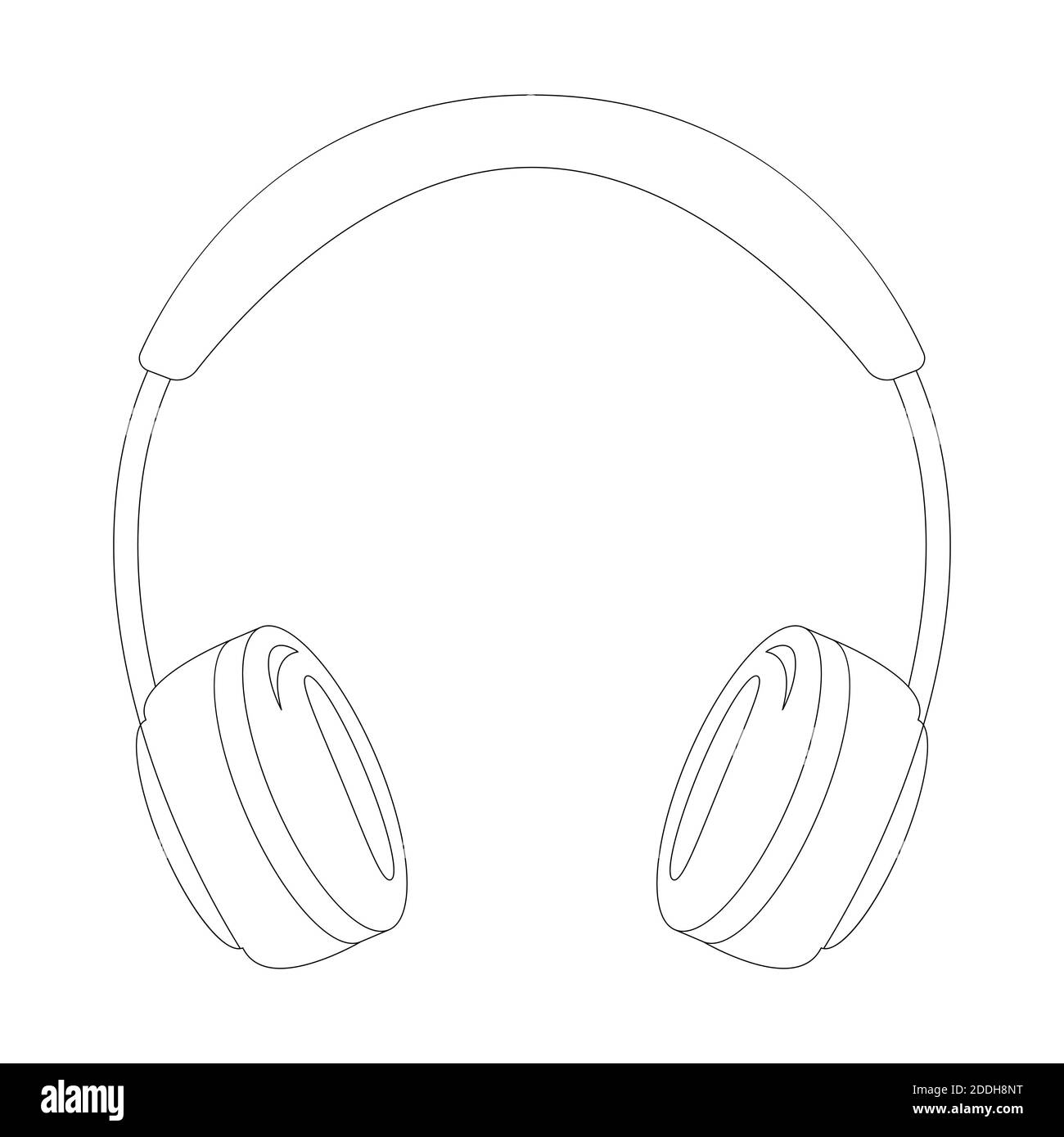 headphones, vector illustration , lining draw ,front view Stock Photo ...