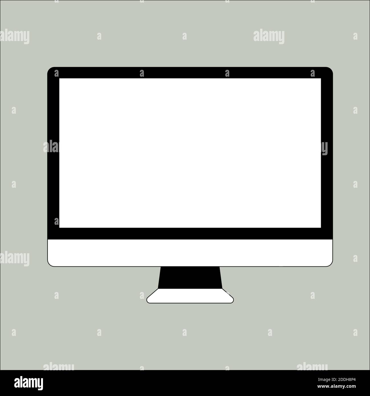 monitor screen, vector illustration, lining draw,front view Stock Photo ...