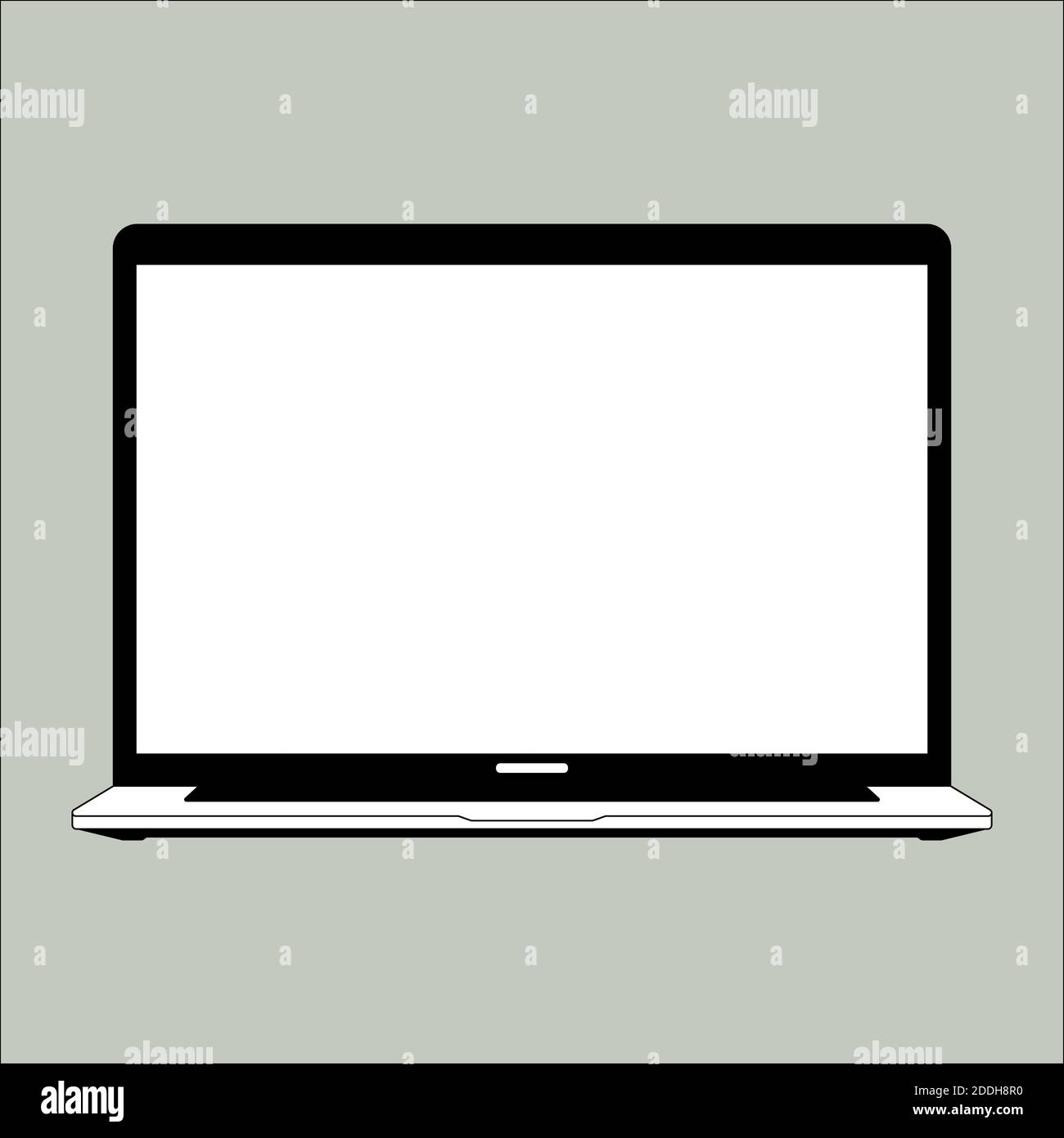 notebook laptop, vector illustration,lining draw,front view Stock Photo ...