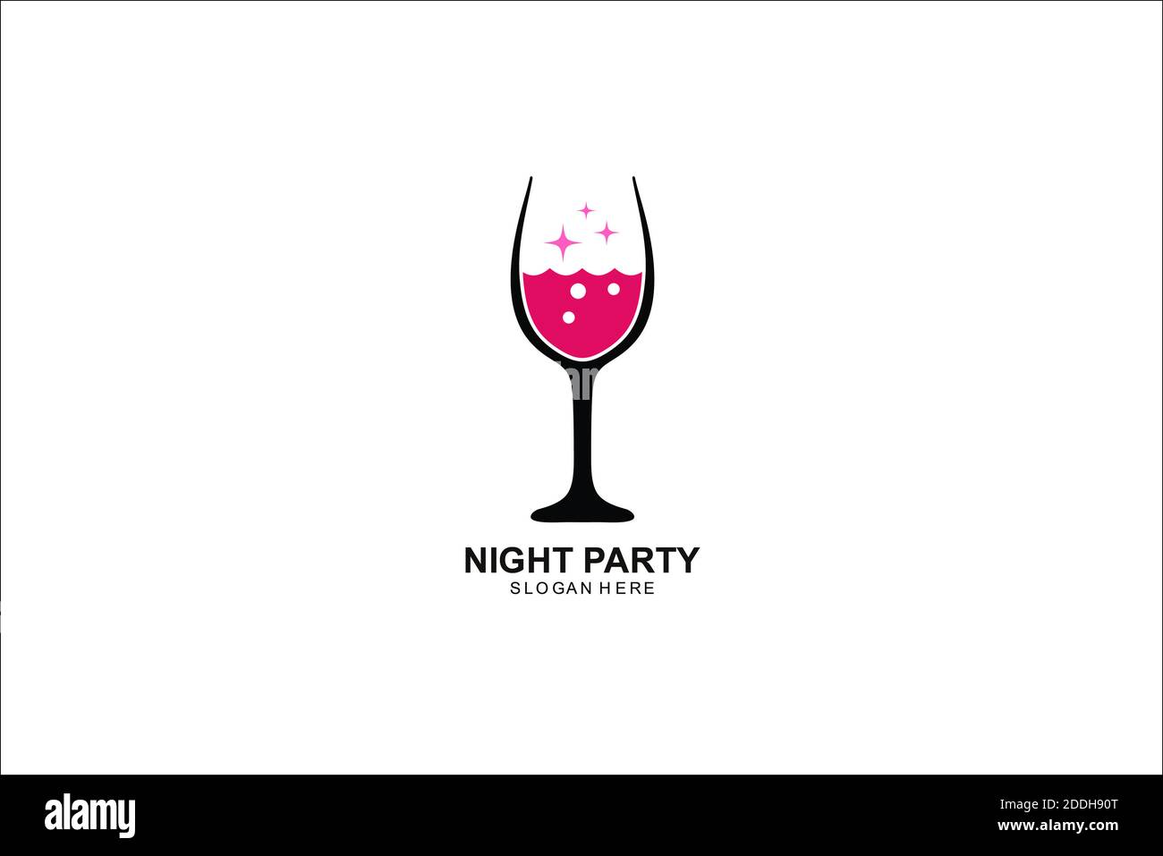 wine night party logo template design. symbol illustration Stock Photo ...