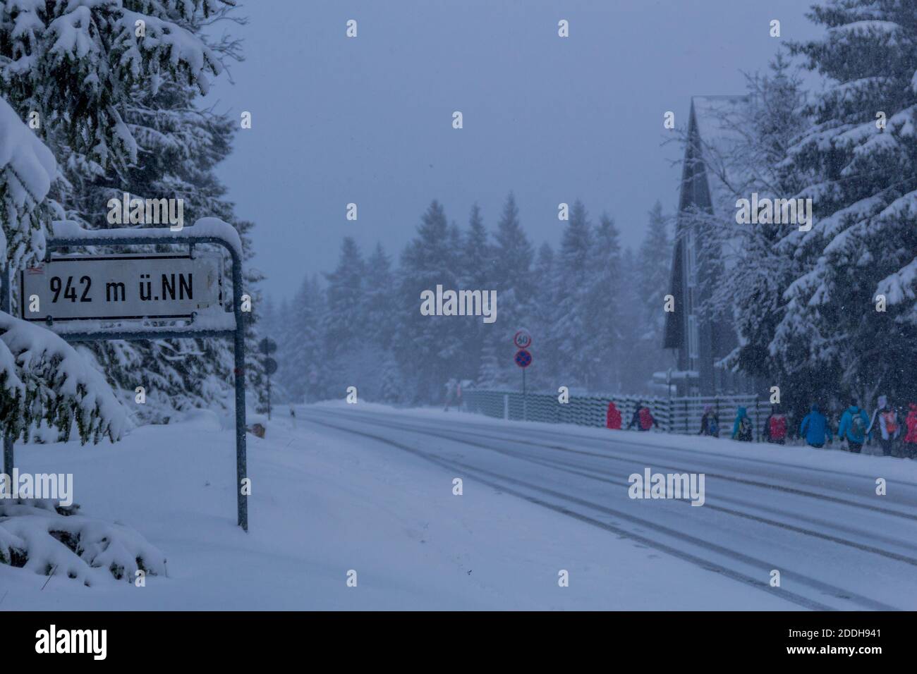 First small winter hike along the Rennsteig through the Thuringian ...
