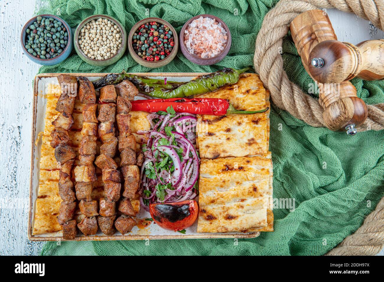 Turkish cuisine delicious ciger skewer. Liver skewer, Turkish Ciger ...