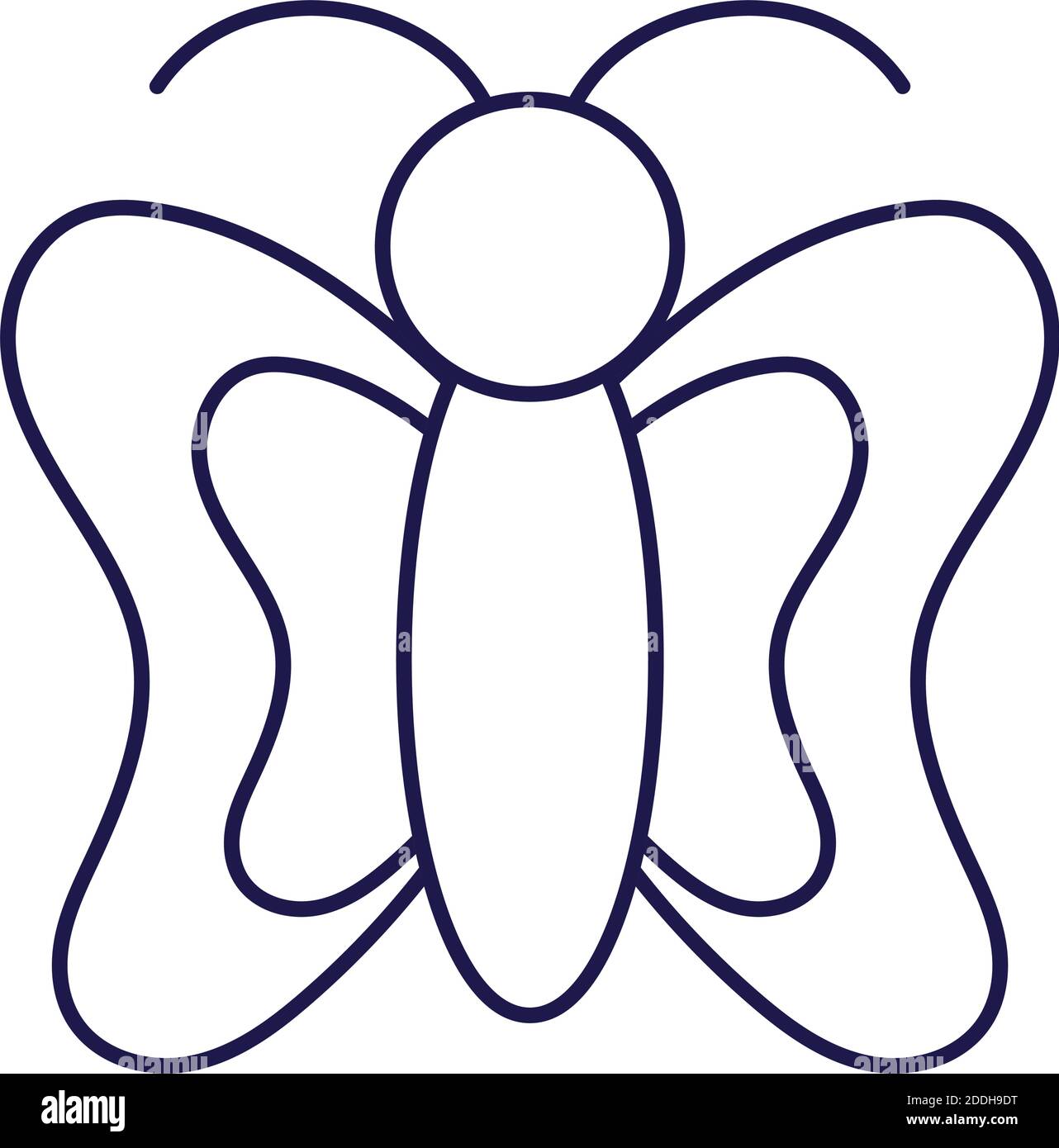 butterfly insect animal natural cartoon thin line icon style vector ...