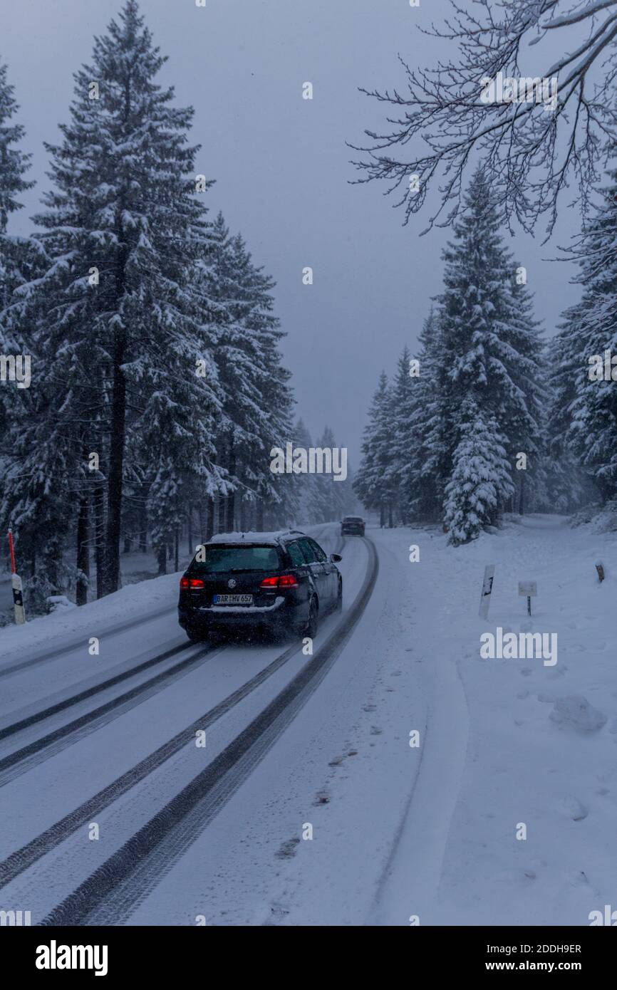 First small winter hike along the Rennsteig through the Thuringian ...