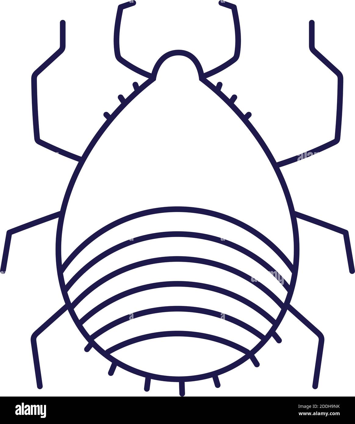 tick bug animal in cartoon line icon style vector illustration Stock ...