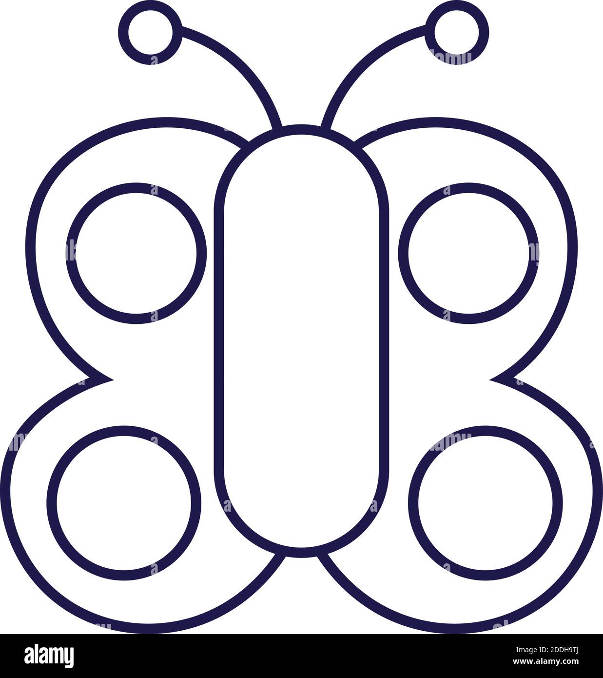 butterfly insect animal drawing cartoon thin line icon style vector ...