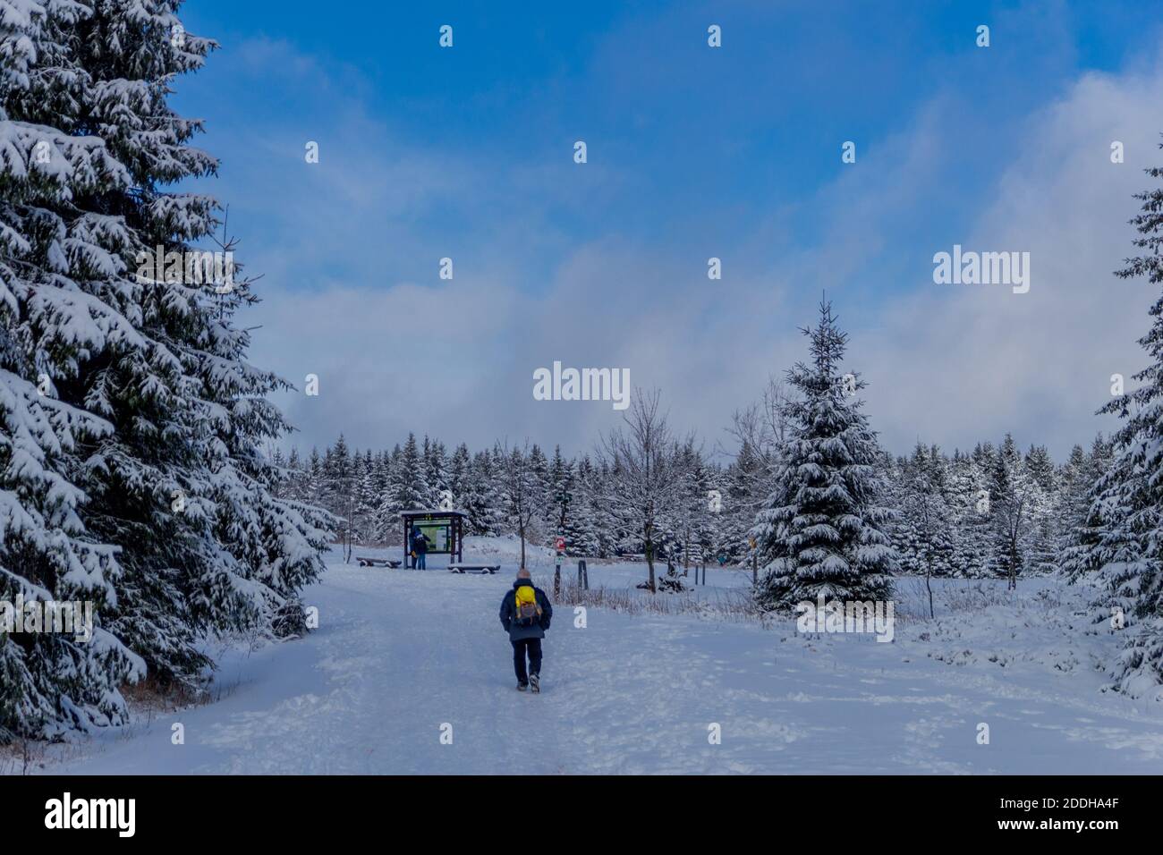 First small winter hike along the Rennsteig through the Thuringian ...