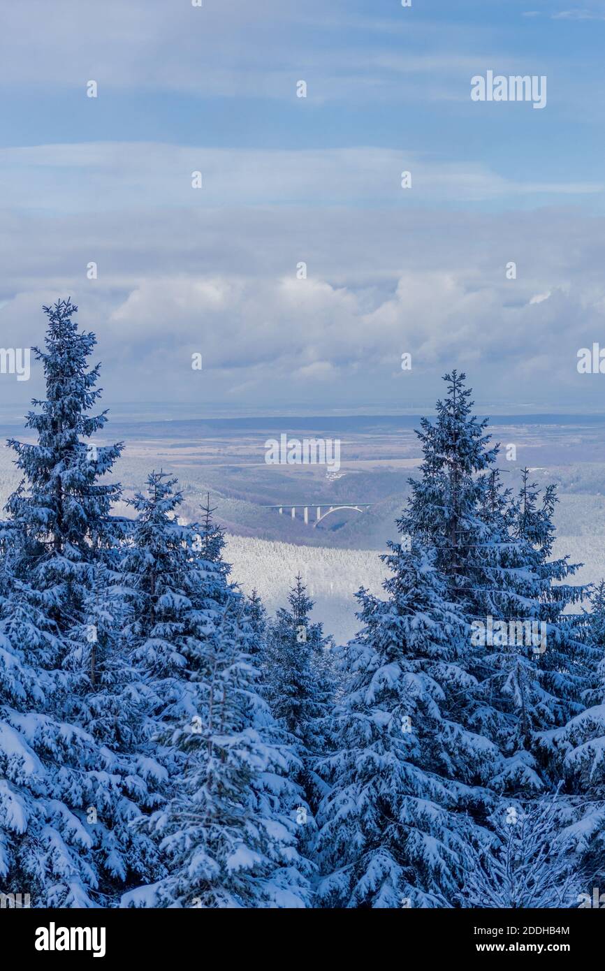 First small winter hike along the Rennsteig through the Thuringian ...