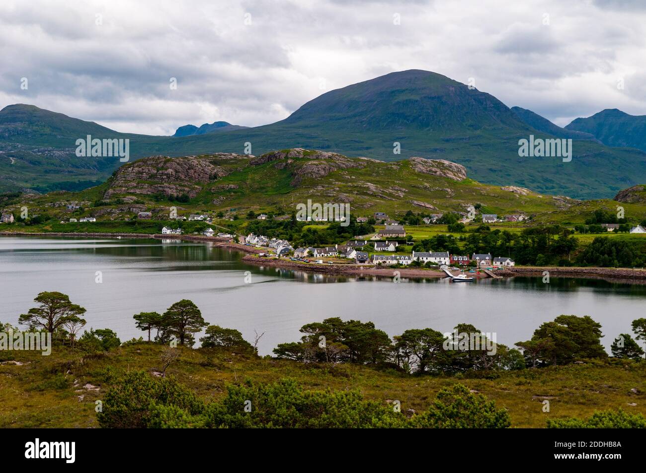 A view of Shieldaig seen across Loch Shieldaig in north west Scotland ...