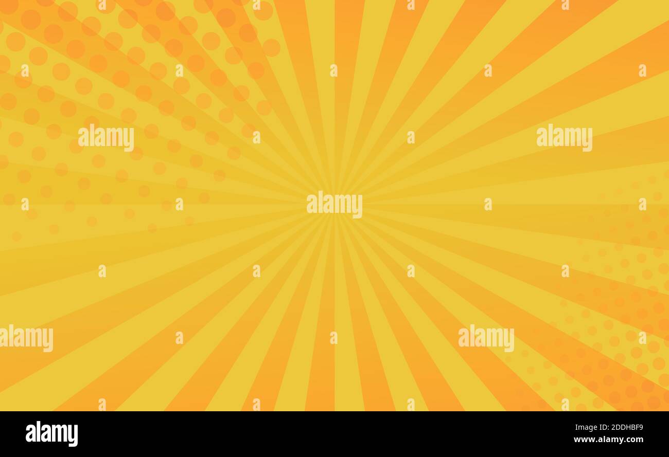 Orange comic zoom with lines and glow - Vector illustration Stock ...