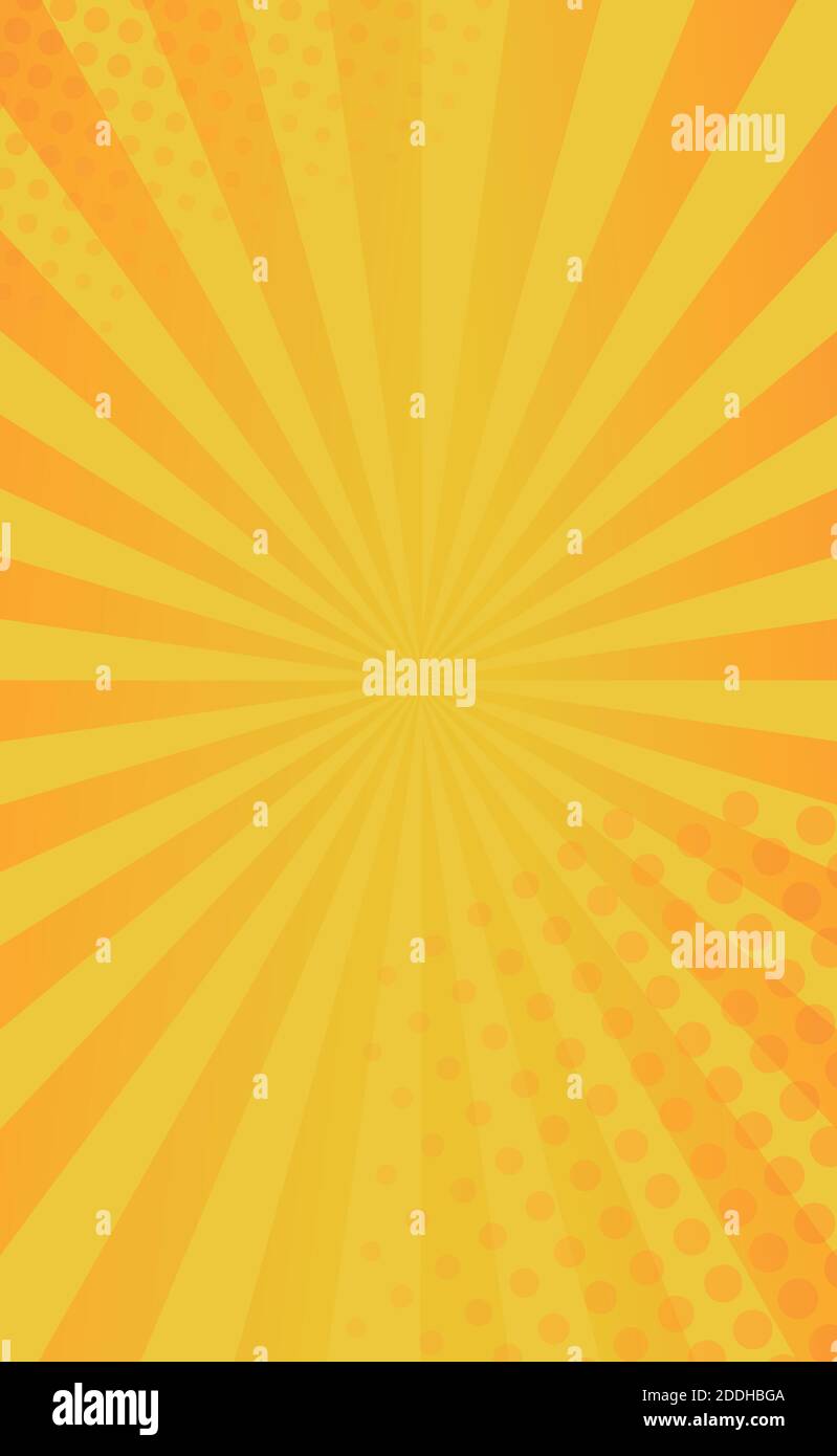Orange comic zoom with lines and glow - Vector illustration Stock ...