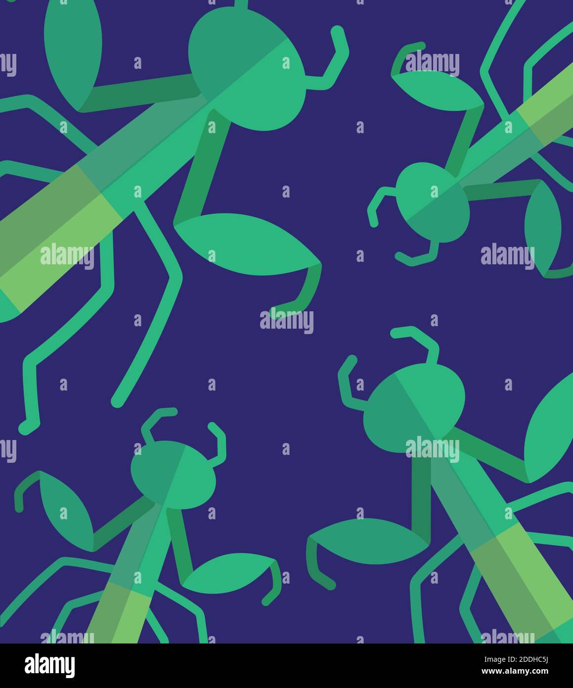 mantis insects animal cartoon on blue background vector illustration ...