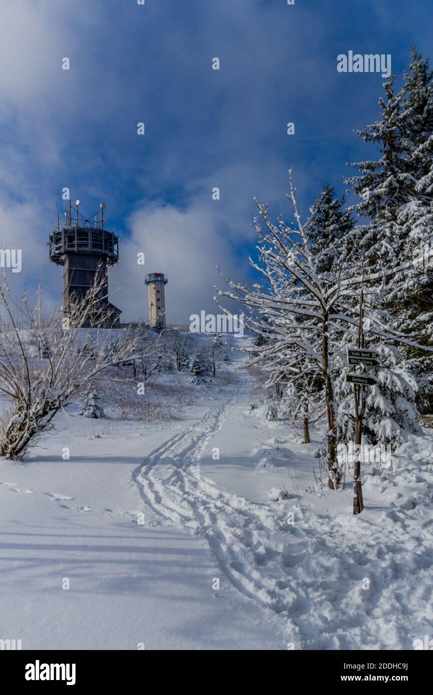First small winter hike along the Rennsteig through the Thuringian ...
