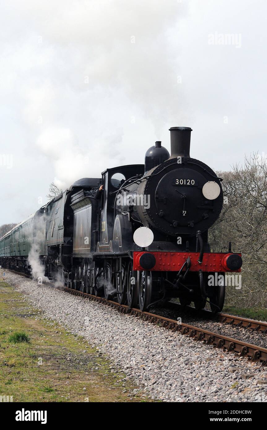 "30120" and "Manston" double heading near New Barn Stock Photo - Alamy