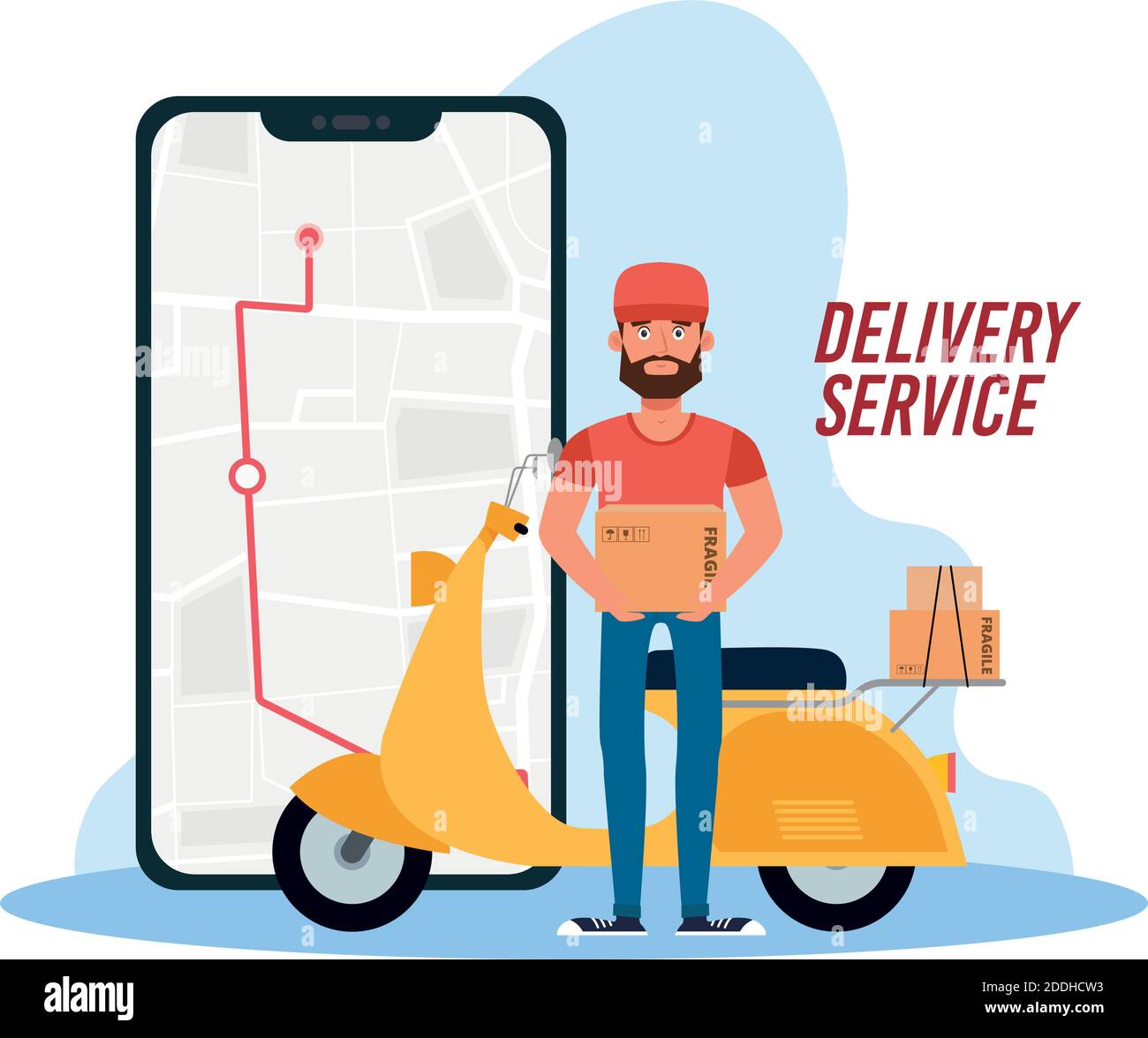 Phone tracing and motorcycle delivery fast logo icon- Vector Stock ...