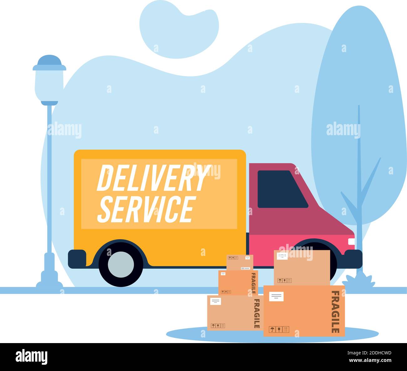 Yellow small truck delivery fast logo icon- Vector Stock Vector Image ...
