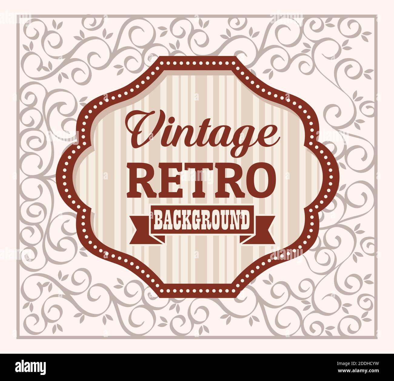 vintage retro banner with elegant wooden frame Stock Vector Image & Art ...