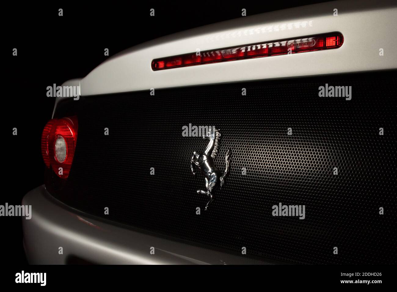 Prancing Horse Ferrari emblem on rear of a 360 Spider, Studio 434 car ...