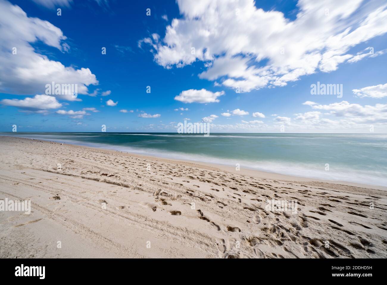 Day long exposure beach scene Stock Photo - Alamy