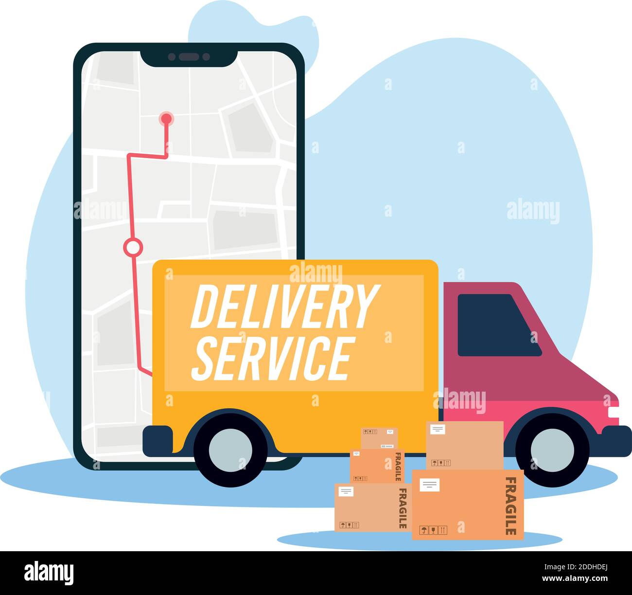 Phone tracing and truck delivery fast logo icon- Vector Stock Vector ...