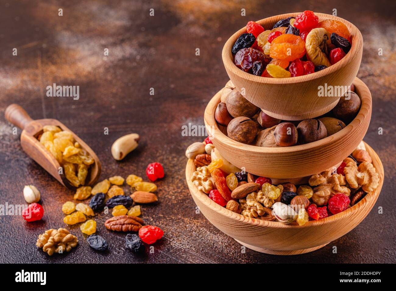 Healthy Snack of Nuts and Dried Fruit Stock Photo - Alamy