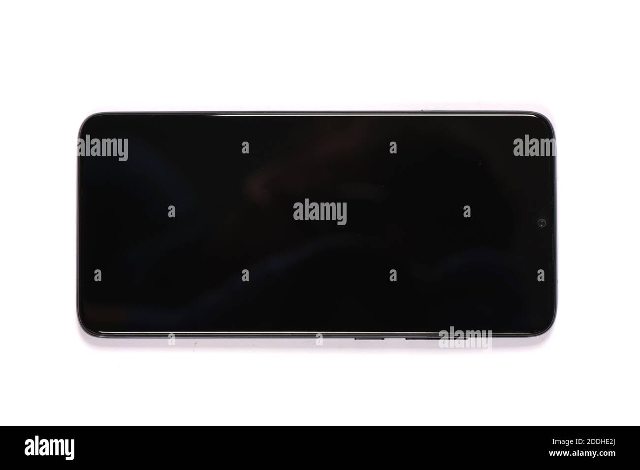 Black mobile smartphone with blank screen. isolated on white background ...