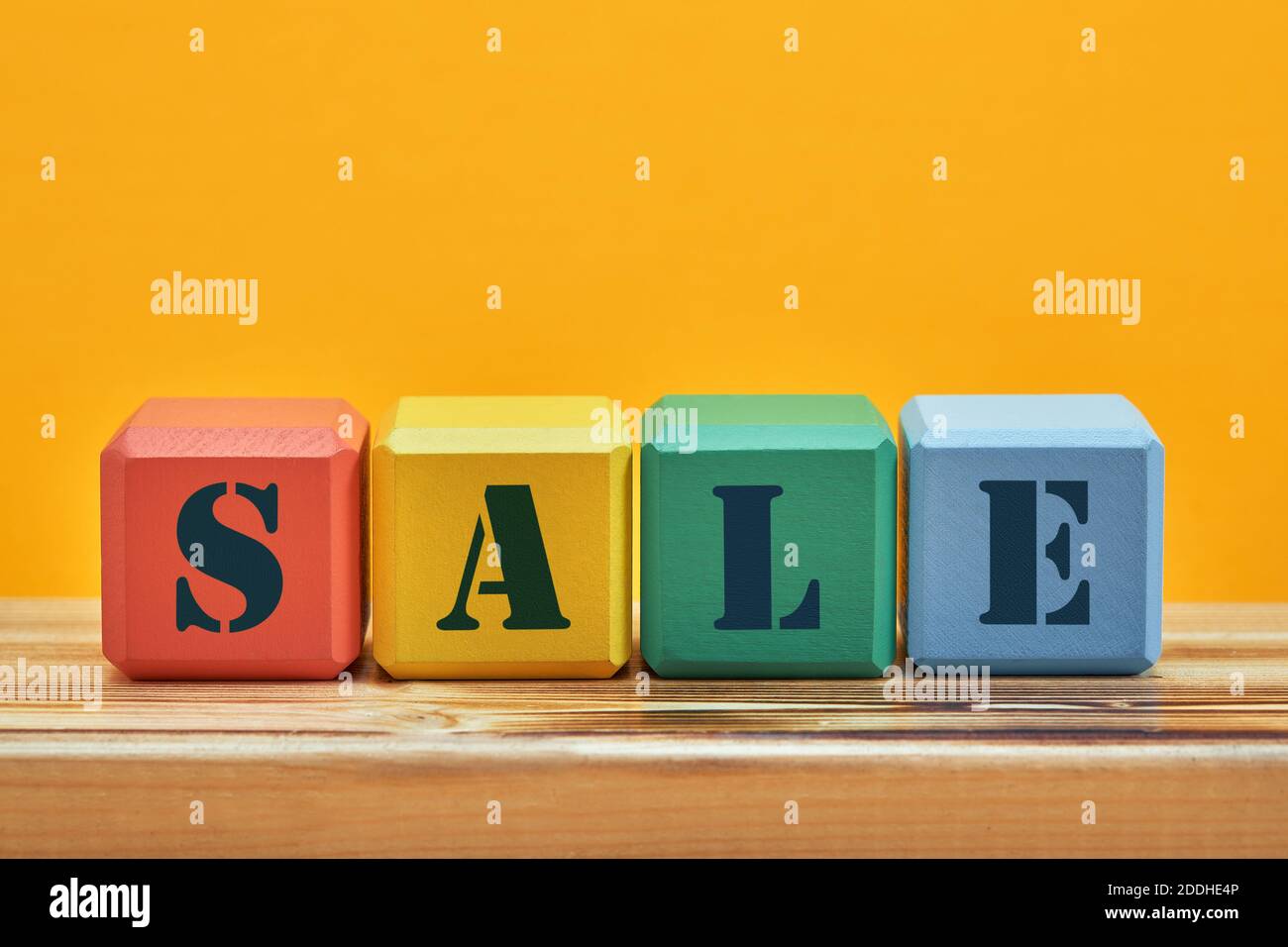 different colored blocks with the wordings SALE, isolated against ...