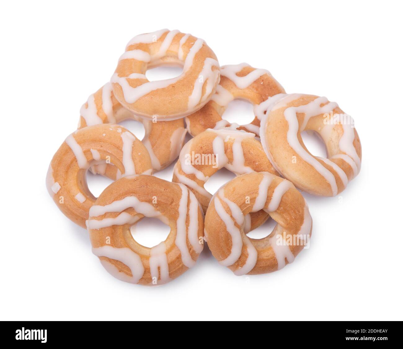 Group of tasty pastry rings isolated over white background Stock Photo ...