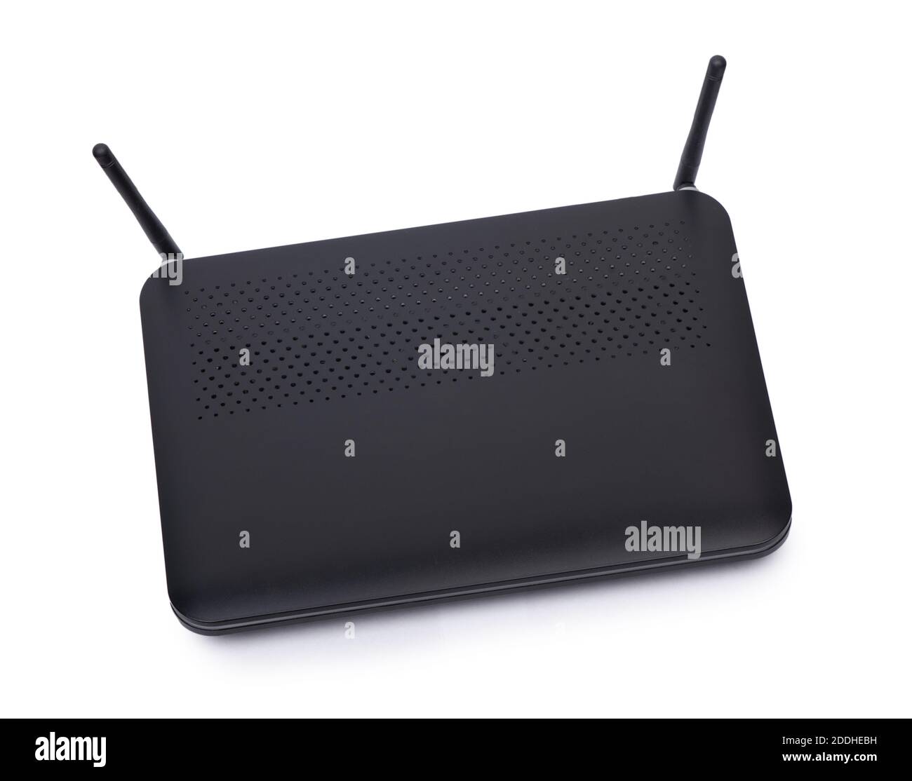 Black wi-fi router isolated on white background Stock Photo - Alamy