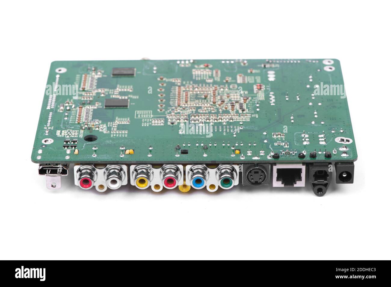 Printed circuit board of tv box isolated on white background Stock ...