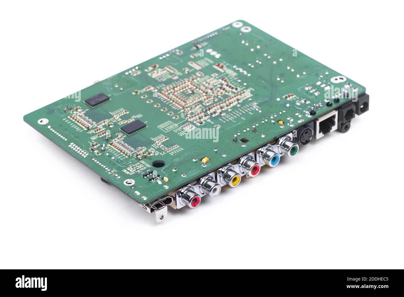 Printed circuit board of tv box isolated on white background Stock ...