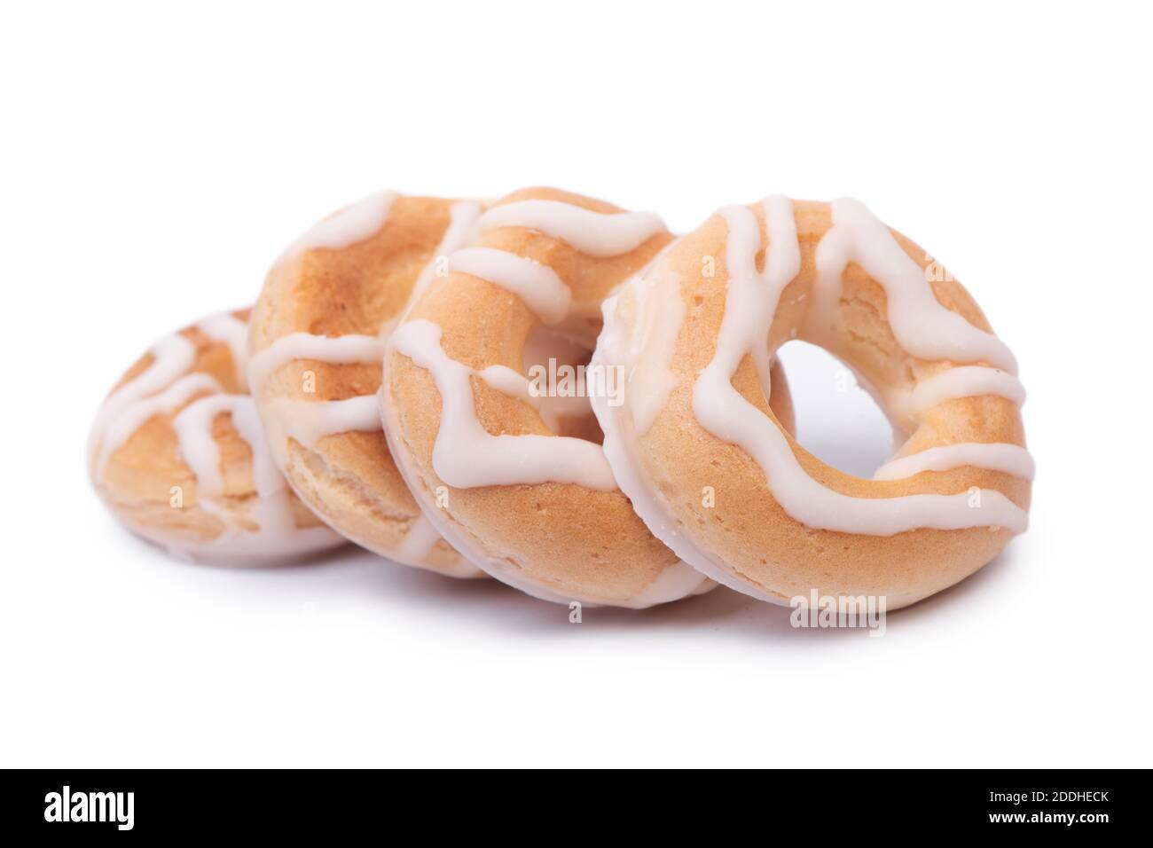 Group of tasty pastry rings isolated over white background Stock Photo ...
