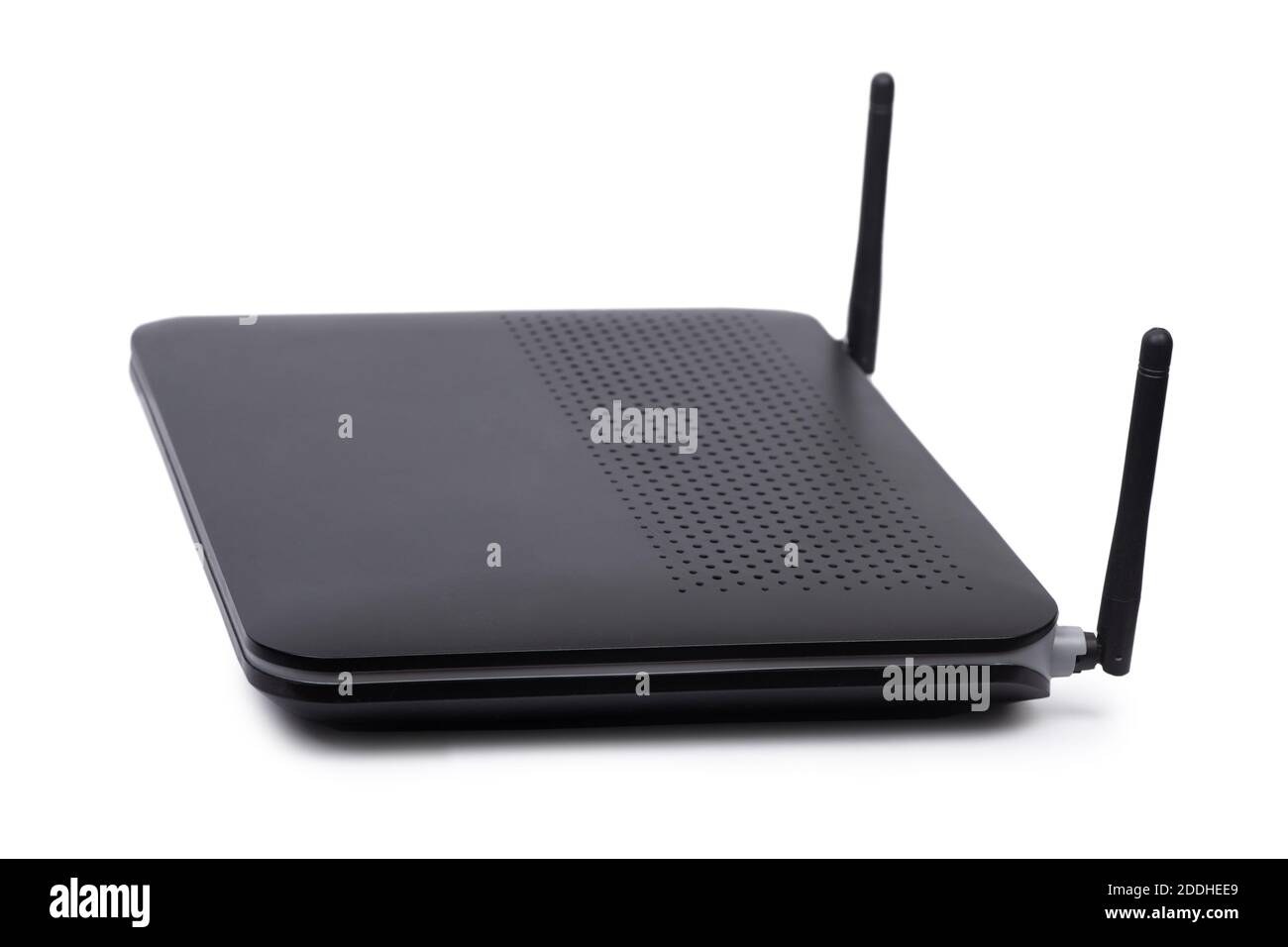 Black wi-fi router isolated on white background Stock Photo - Alamy